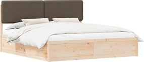 Rám postele s čalouněným čelem s čelo Taupe 200 x 200 cm 3398142