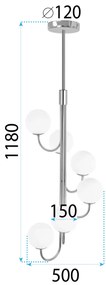 Toolight Toolight, stropní svítidlo 6xG9 APP1585-6CP, zlatá lesklá, OSW-05679