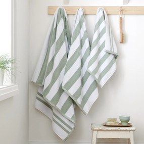 Šedo-bílý bavlněný ručník 50x85 cm Stripe Jacquard – Bianca