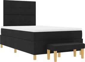 Postel s boxspringem s čelo Černá 190 x 120 cm textil 3344284