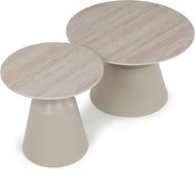 Konferenční stolek 70x70x44cm CT-F4152 TRV, keramika, travertin