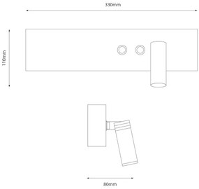 LED Nástěnné bodové svítidlo RESORT LED/10W/230V + LED/3W bílá pravá