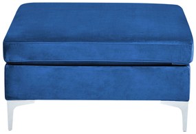 5místná sametová modulární rohová pohovka s taburetem modrá pravá EVJA Beliani