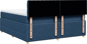 Box spring postel s matrací modrá 200x200 cm textil 3287576