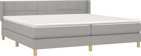 Box spring postel s matrací světle šedá 200 x 200 cm textil 3130297