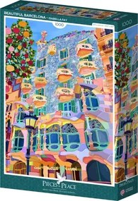 PIECES  PEACE Puzzle Nádherná Barcelona / 1000 dílků / 47,8 x 69 cm
