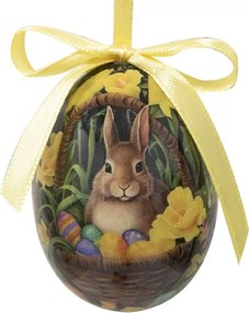 12ks dekorace závěsné vajíčko s králíčky Spring Egg - Ø 4*5 cm