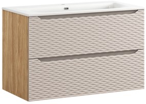 Comad Koupelnová skříňka s keramickým umyvadlem Ocean Beige II 90 cm - béžová