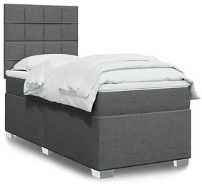 Box spring postel s matrací tmavě šedá 90x200 cm textil 3292672