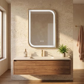 Rea Zone, LED zrcadlo, 60x80 cm, zlatá matná, HOM-00209