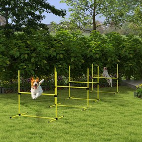 Agility set pro psy PawHut - 4 kusy vybavení pro agility se 4 nastavitelnými překážkami a taškou pro snadné přenášení a koordinaci tréninku