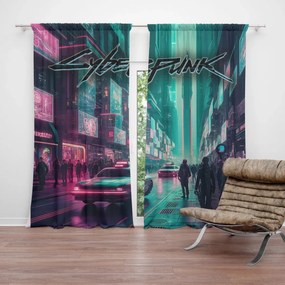 Sablio Závěs Cyberpunk 2077 Město: 2ks 140x250cm