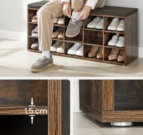 Botník Vasagle Endersen 105 cm hnědý/černý