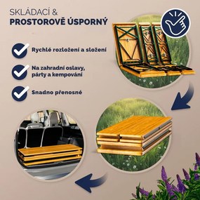 Pivní set MAXI sklápěcí, 220cm, přírodní hnědá Jurhan