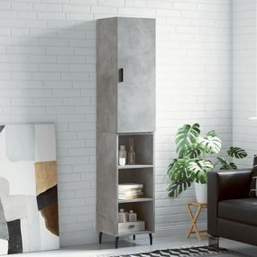 Skříň highboard betonově šedá 34,5x34x180 cm kompozitní dřevo