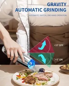 UG Grill Elektrický mlýnek na pepř a sůl NerezGravity2