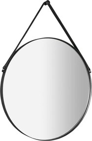 Sapho Orbiter - Zrcadlo se závěsem, průměr 60 cm, matná černá ORT060