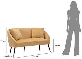 Designová pohovka Caerwyn 137 cm hnědá / černá