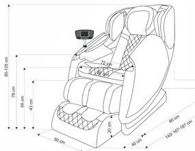Masážní křeslo Futuro, krémová / šedá