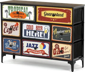 Komoda AUK-W2104 BK, mdf, vícebarevná (103 x 30) cm
