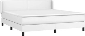 Box spring postel s matrací bílá 160x200 cm umělá kůže 3130668
