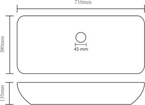 Luxusní umyvadlo obdélníkové matné tmavě zelené 71 x 38 cm 146959