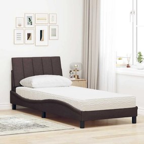 Postel s matrací Hanko tmavě hnědá 80 x 200 cm textil 3310492
