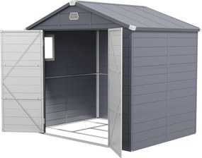Úložný zahradní domek Outsunny 4,1 m³, zahradní domek s valbovou střechou, 240 x 190 x 180/228 cm, s uzamykatelnými dveřmi, oknem, garáží na kola, zah