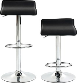 HOMCOM otočné barové židle, sada 2 ks, 62–83 cm, černé
