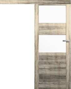 posuvné interiérové dveře na stěnu vasco doors TEO model 4 Průchozí rozměr: 70 x 197 cm, Orientace dveří: Levé dveře, Dekor: Ořech columbia