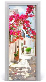 Fototapeta samolepící na dveře řecké uličky 95x205 cm