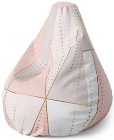 Sedací vak Pear růžovošedé jehlany - dětský, růžová / šedá