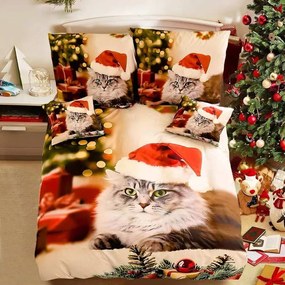 Povlečení Homa NAVI CAT HOLIDAYS 3 dílná sada 140x200 cm