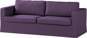 Potah na pohovku IKEA Karlstad 3-místná, nerozkládací, dlouhý barva fialová látka pletený vzor