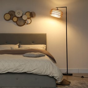 HOMCOM LED stojací lampa s dvojitým stínidlem, stmívatelná stojací lampa se 3 barevnými teplotami pro obývací pokoj, ložnici, kancelář, černá