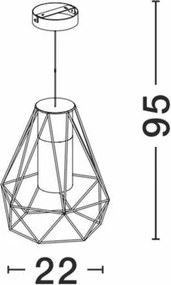 NV 870445 Venkovní závěsné svítidlo ISIDORA černý litý hliník čiré sklo E27 1x12W 220-240V IP54 bez žárovky - NOVA LUCE