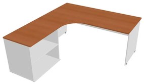 Sestava stolu a skříně pravá 180 cm - Hobis Gate GE 1800 60 H P Dekor stolové desky: třešeň, Dekor lamino podnože: bílá