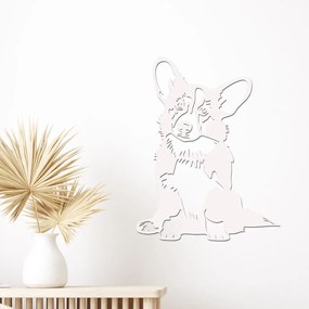 dřevo života Dřevěná dekorace psa Corgi Rozměry (cm): 23x30, Barevný vzor: Světlý dub