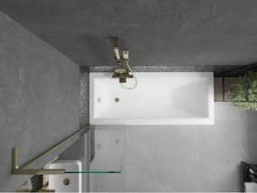 Mexen Next L, 1-křídlová vanová zástěna 50 x 150 cm, 6mm čiré sklo, zlatý lesklý profil, 895-050-000-03-00-50