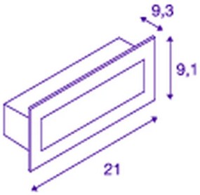 SLV 233660 Brick, venkovní vestavné svítidlo do stěny, LED 11W 3000K, nerez, šířka 26cm, IP65