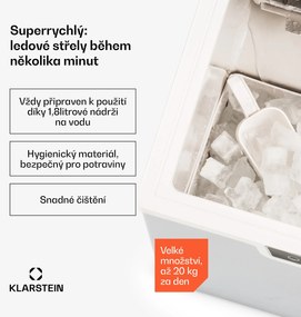 Klarstein Icefestival Cube, výrobník ledu, 195 W, 1,9 l, 20 kg/24 h