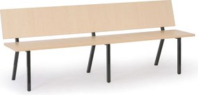 Dřevěná lavice do čekárny s kovovou podnoží, délka 2000 mm, bříza