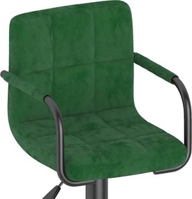 Barová židle tmavě zelená samet 334651