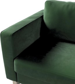 Potah na pohovku IKEA Karlstad, 3-místná, rozkládací barva zelená látka lesklé, sametová
