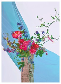 Paper Collective designové moderní obrazy Bloom 05 - Turquoise (100 x 140 cm)