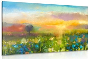 Obraz olejomalba lučních květů - 90x60 cm