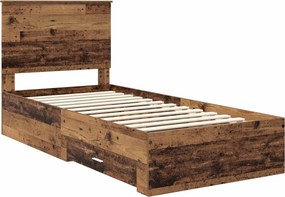 Rám postele s čelo Staré dřevo 90 x 190 cm Kompozitní dřevo 3411366