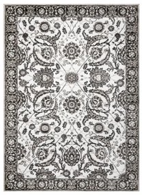 koberec MATEO 8037/944 Moderní rám, květiny strukturální šedá / béž velikost 140x190 cm | krásné koberce cz