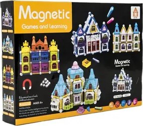TEDDIES Magnetická stavebnice Domeček 75 dílků / Stavebnice / Kov/plas