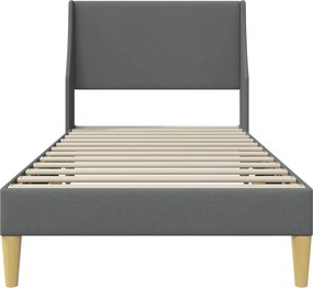 Rám postele s čelo Tmavě šedá 90 x 190 cm Textil 3414660